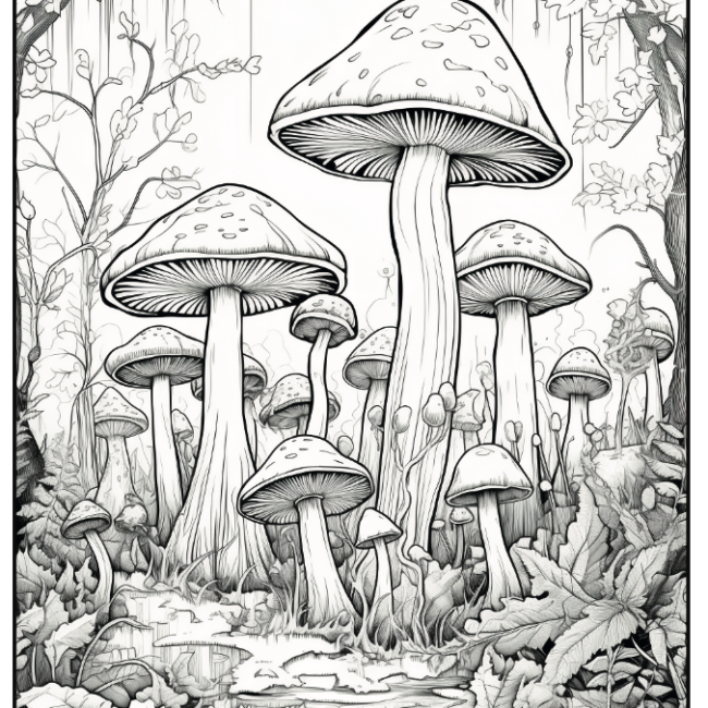 Mushroom Coloring Book - Discover the Whimsy of Fungi Through Colors ...