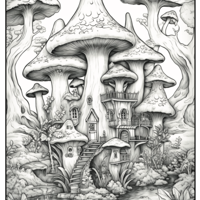 Mushroom Coloring Book - Discover the Whimsy of Fungi Through Colors ...
