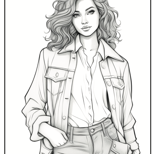 Woman Fashion Coloring Book - Coloring eBooks