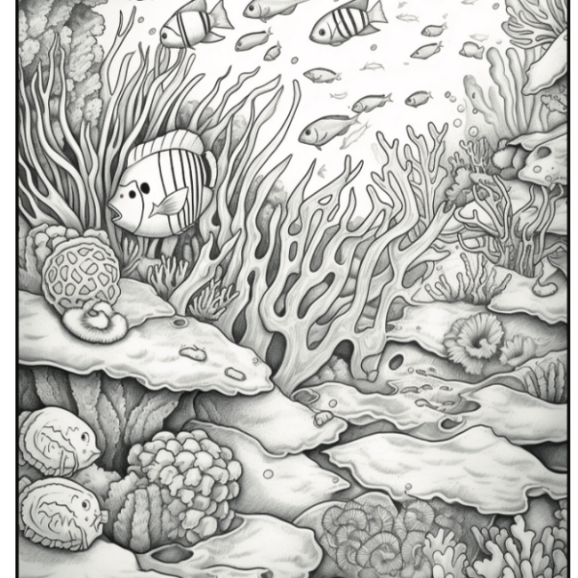 Marine Marvels: Underwater World of Sea Animals - Coloring eBooks